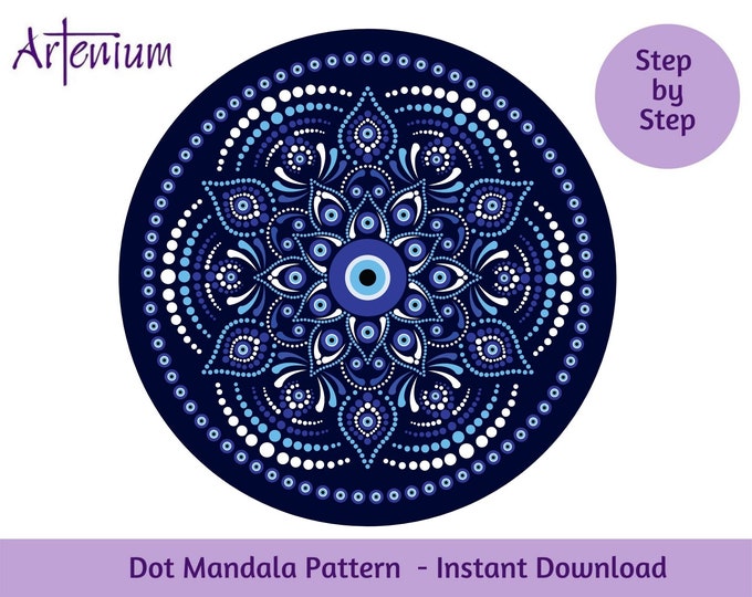 DOT MANDALA PATTERN #119 - Digital Pattern - Dot Art Guide - Mandala ...