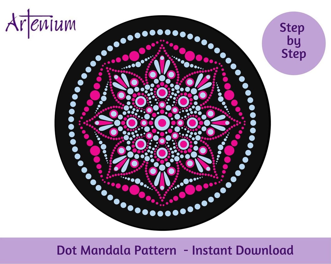 DOT MANDALA PATTERN 107 Digital Pattern Dot Art Guide Mandala Template ...