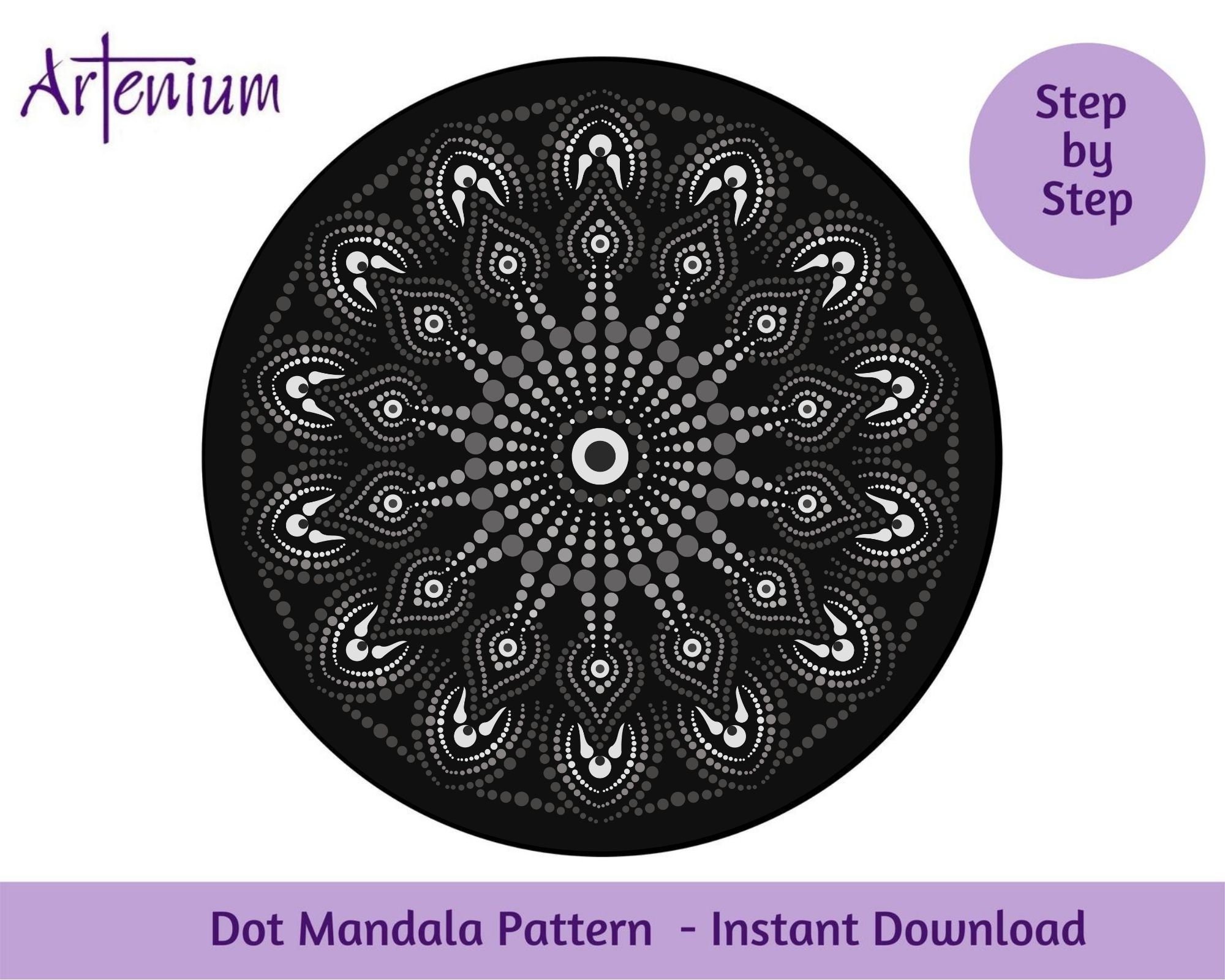 DOT MANDALA PATTERN 111 Digital Pattern Dot Art Guide Mandala Template ...