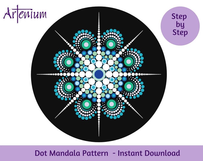 DOT MANDALA PATTERN 32 Digital Pattern Dot Art Guide Mandala Template ...