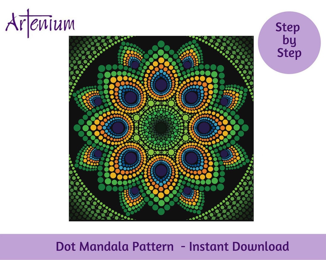 DOT MANDALA PATTERN 43 Digital Pattern Dot Art Guide Mandala Template ...