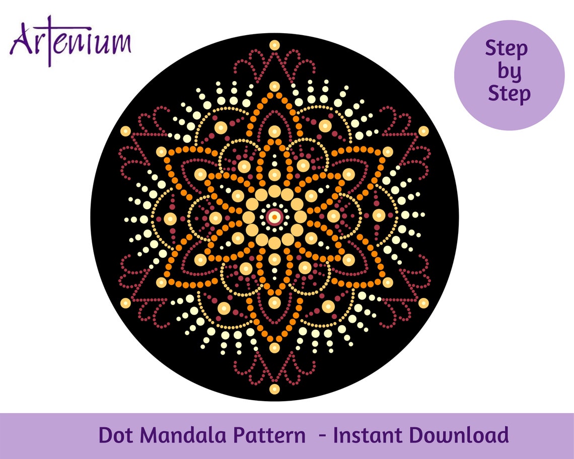 DOT MANDALA PATTERN 7 Digital Pattern Dot Art Guide Mandala Template ...