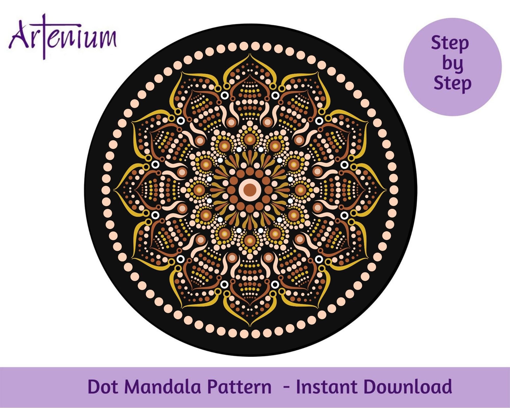 DOT MANDALA PATTERN 106 Digital Pattern Dot Art Guide Mandala Template ...