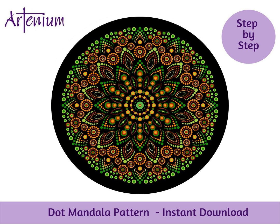 DOT MANDALA PATTERN 19 Digital Pattern Dot Art Guide Mandala Template ...