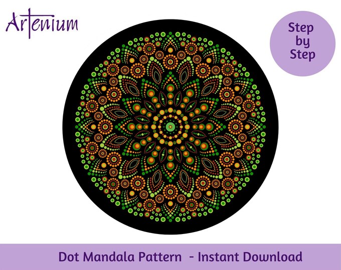 DOT MANDALA PATTERN 19 Digital Pattern Dot Art Guide Mandala Template ...