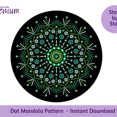 DOT MANDALA PATTERN 5 Digital Pattern Dot Art Guide - Etsy