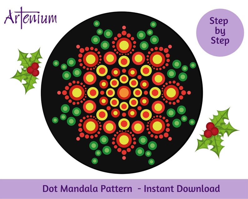 DOTTING MANDALA PATTERN for Christmas 59 Digital Pattern | Etsy