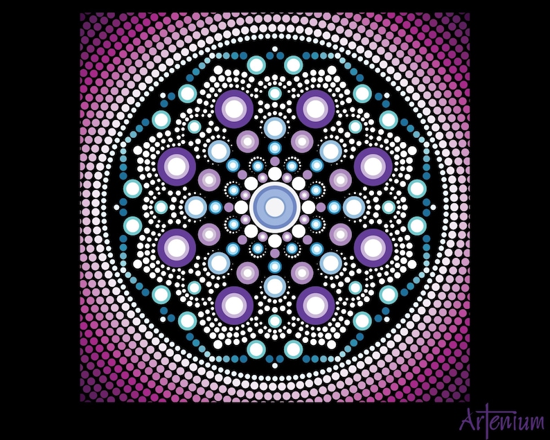DOT MANDALA PATTERN 42 Digital Pattern Dot Art Guide Mandala Template ...