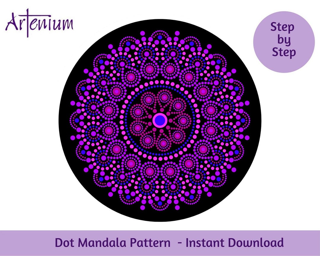 DOT MANDALA PATTERN 17 Digital Pattern Dot Art Guide Mandala Template ...