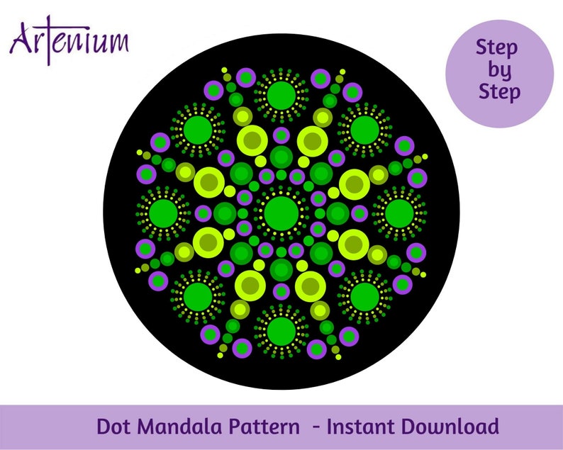 DOT MANDALA PATTERN 16 Digital Pattern Dot Art Guide Mandala Template ...