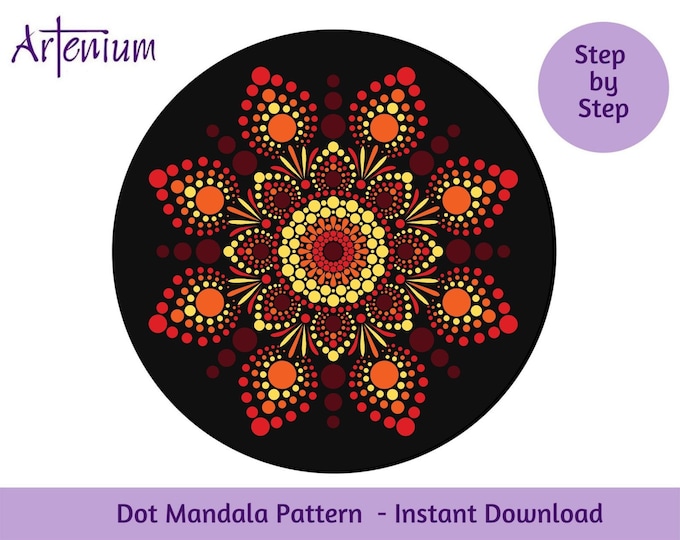 DIGITAL DOT MANDALA Pattern 66 Dot Art Guide Mandala Template Dot ...