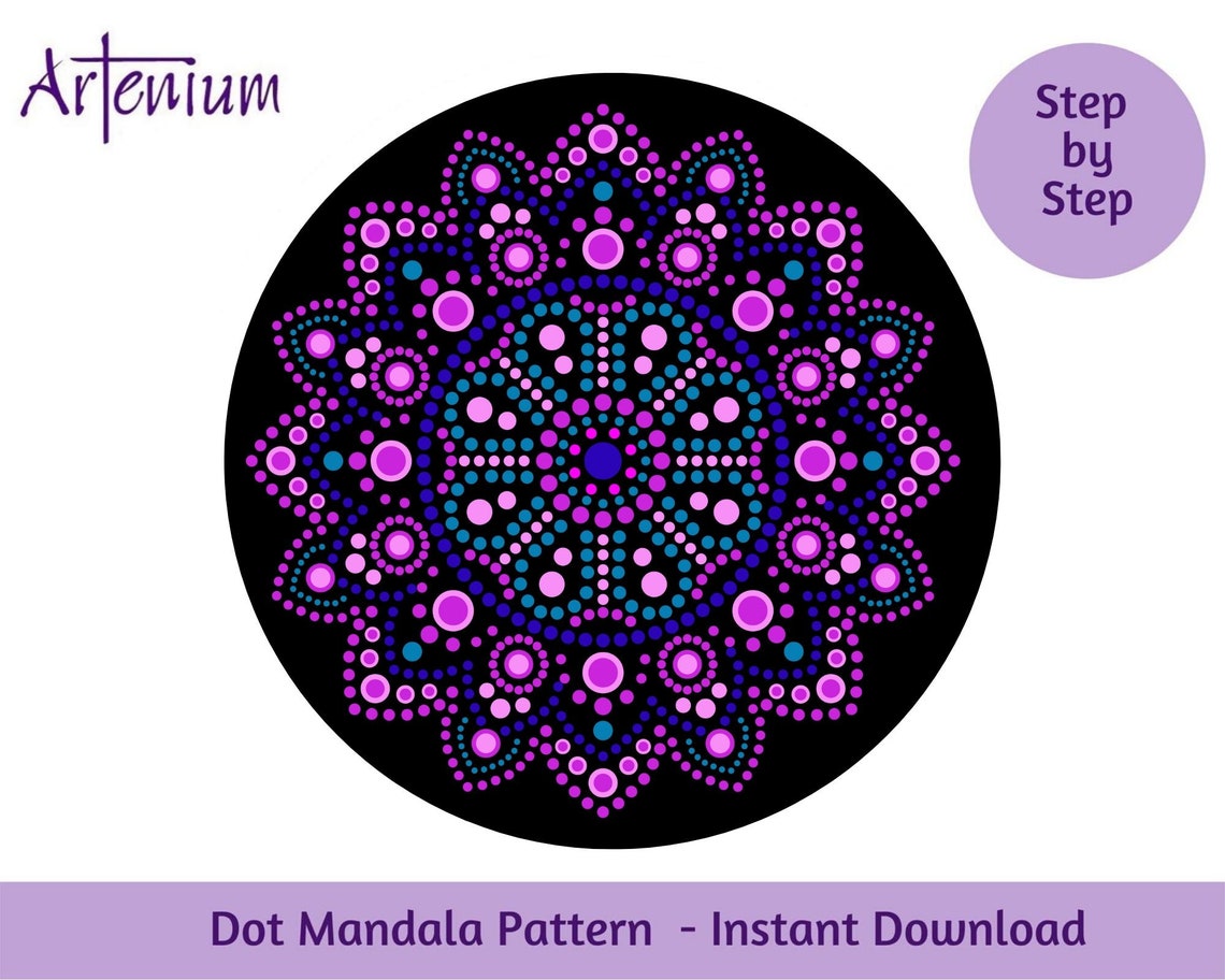 DOT MANDALA PATTERN 18 Digital Pattern Dot Art Guide - Etsy