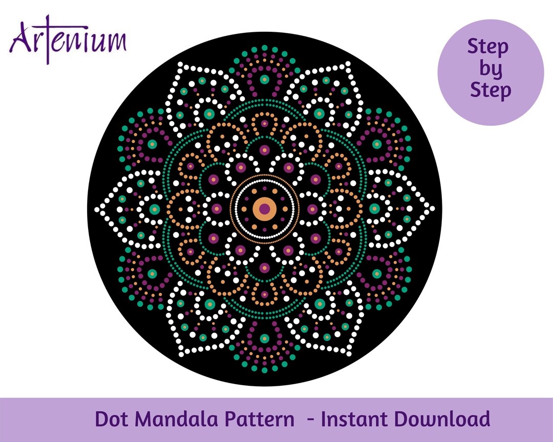 DOTTING MANDALA PATTERN 1 Digital Pattern Dot Art Guide Mandala ...