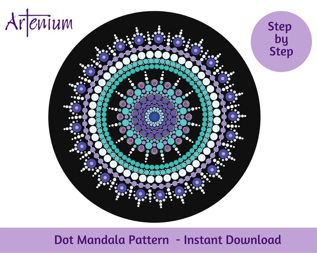 DOT MANDALA PATTERN 36 Digital Pattern Dot Art Guide Mandala Template ...