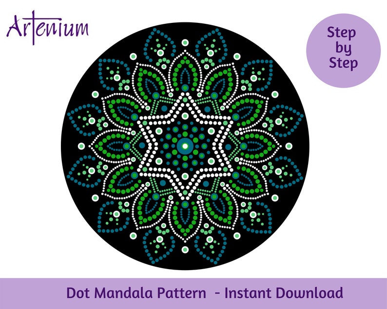 DOT MANDALA PATTERN 6 Digital Pattern Dot Art Guide Mandala Template ...