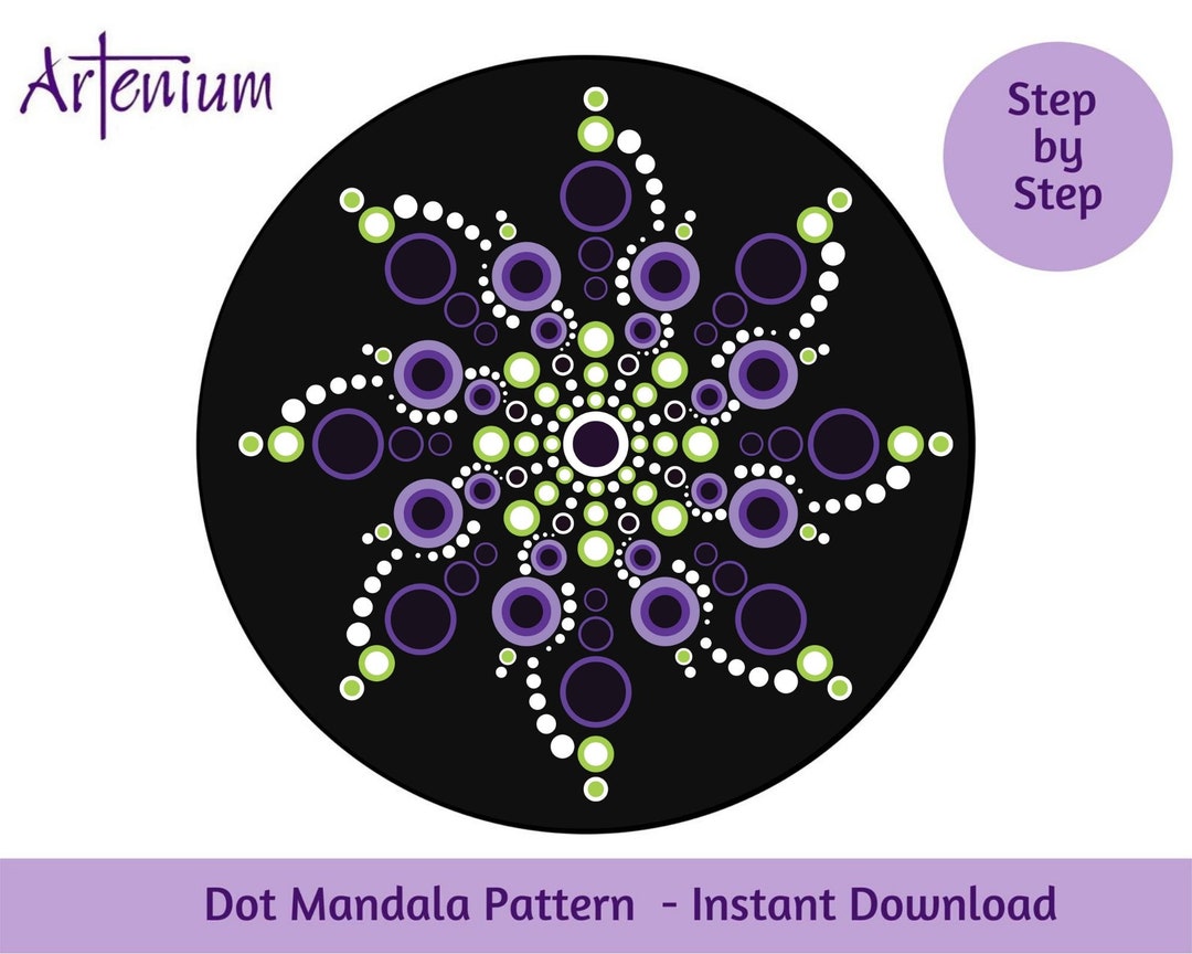 DOT MANDALA PATTERN 49 Digital Pattern Dot Art Guide Mandala Template ...
