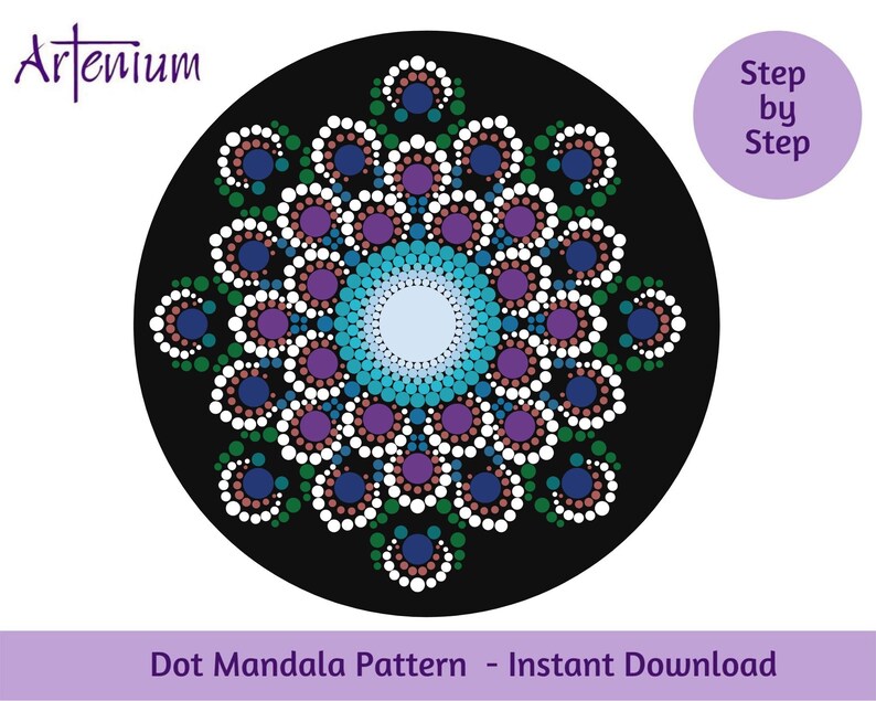 DOT MANDALA PATTERN 39 Digital Pattern Dot Art Guide - Etsy