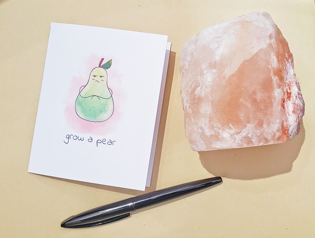4x5 Motivation Card Funny Card Grow A Pear Digital Card Print at Home ...