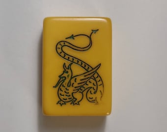Green Dragon Mahjong Tile - Etsy