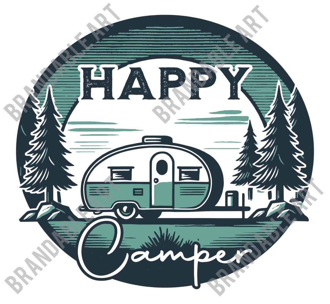 Happy Camper- Vector Art - Etsy