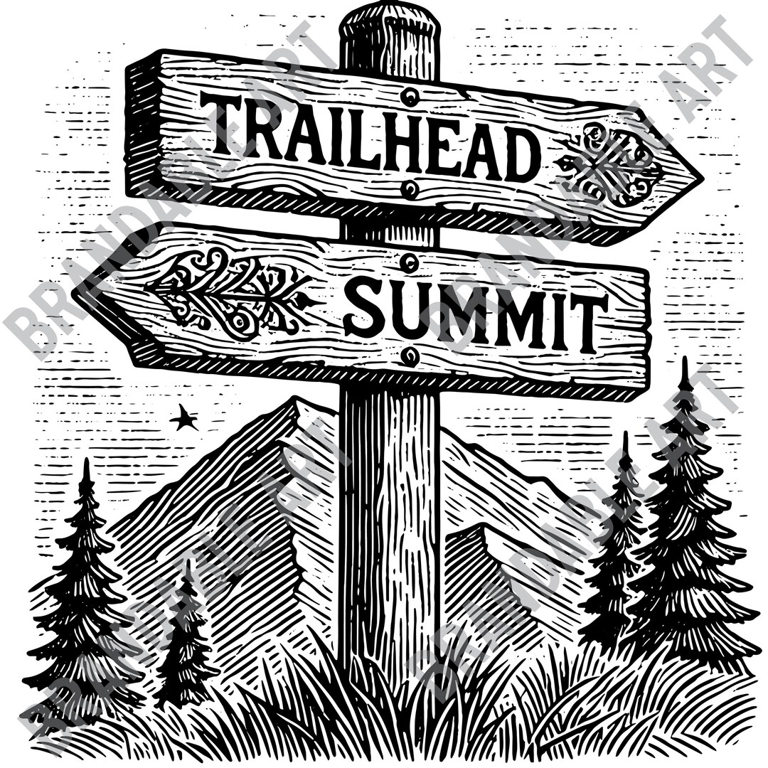 Trailhead/summit Sign Design- Vector Art - Etsy
