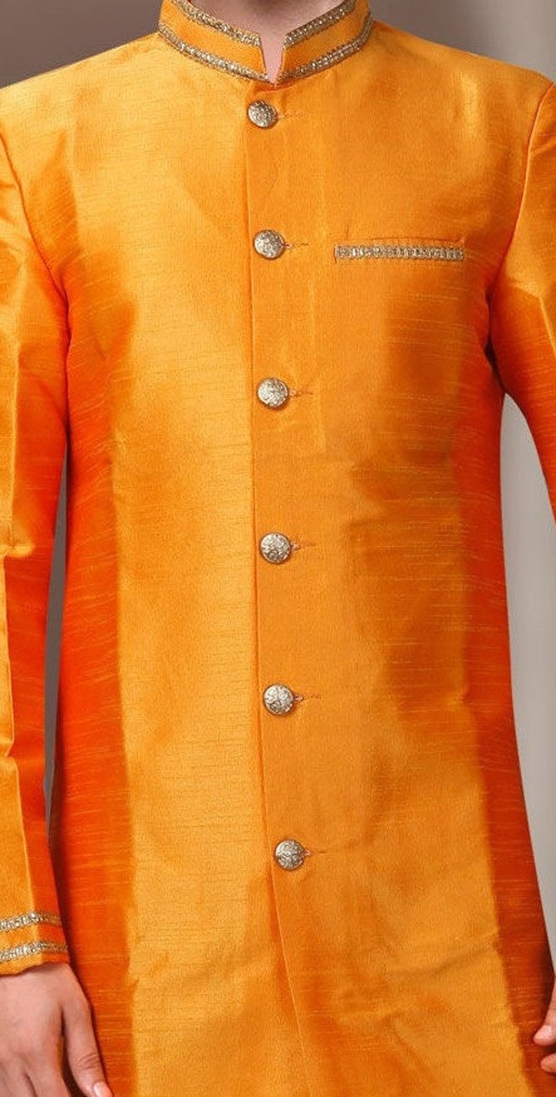 Men's Silk Indo Western Sherwani: Wedding Groom Ethnic Dress - Etsy