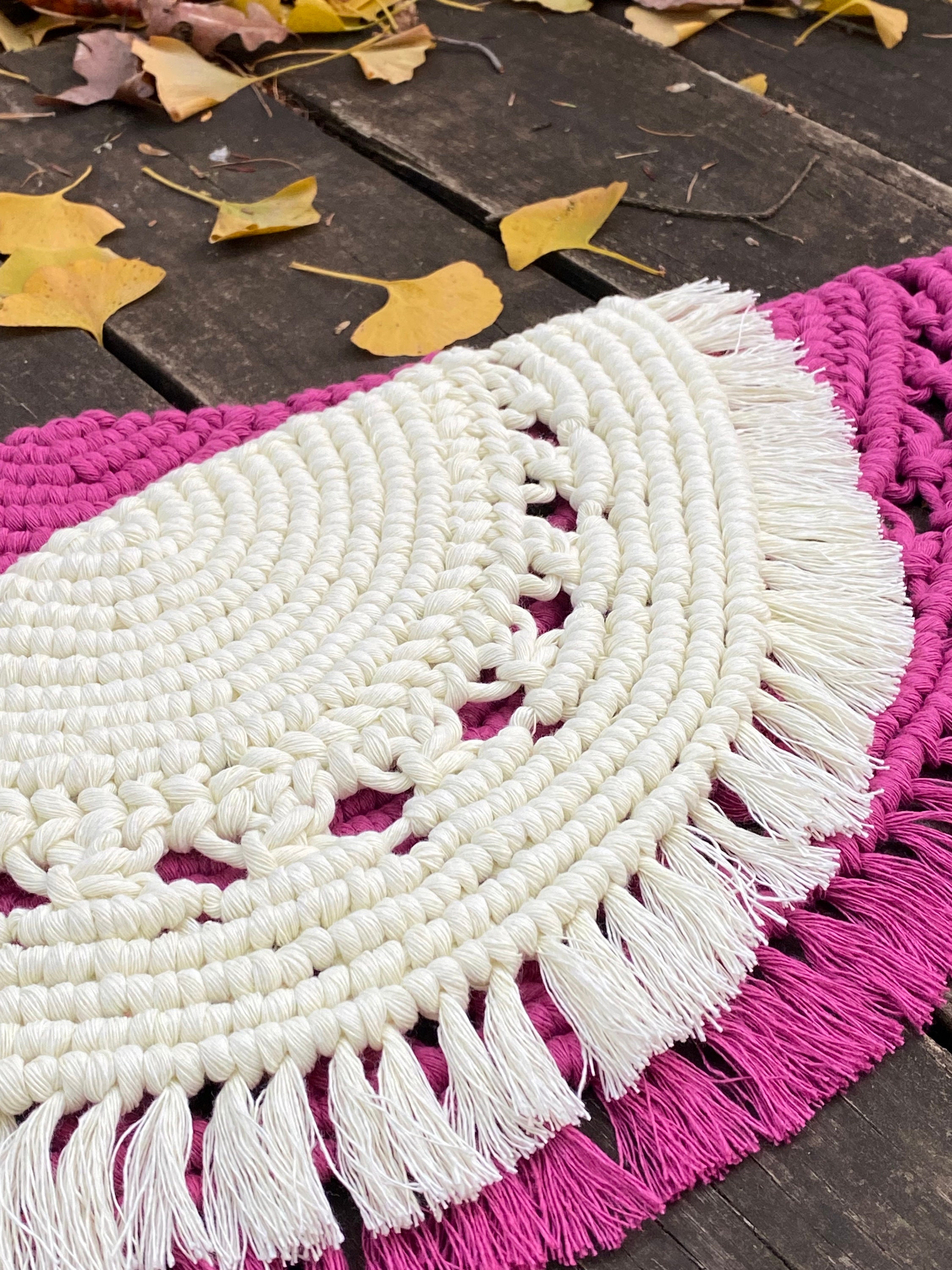 Bohemian Macrame Mat, Decorative Plant Mat, Table Mat, Home Decor, Gift ...