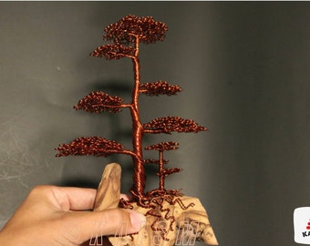 Upright Copper Bonsai Wire Tree Sculpture Handcrafted for | Etsy