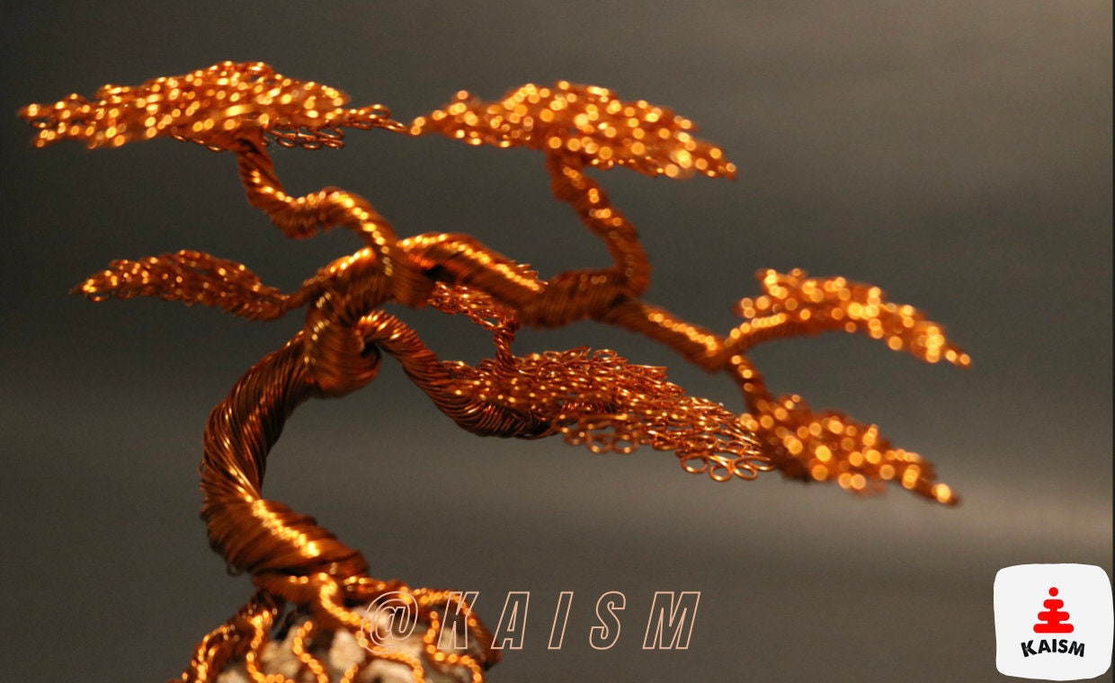 Informal Copper Bonsai Wire Tree Sculpture Handcrafted for Gifts or ...