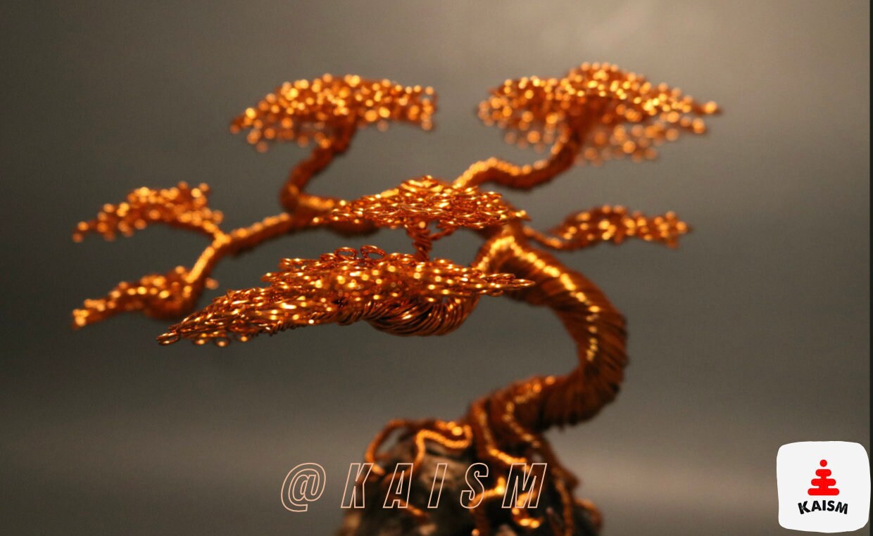 Informal Copper Bonsai Wire Tree Sculpture Handcrafted for Gifts or ...