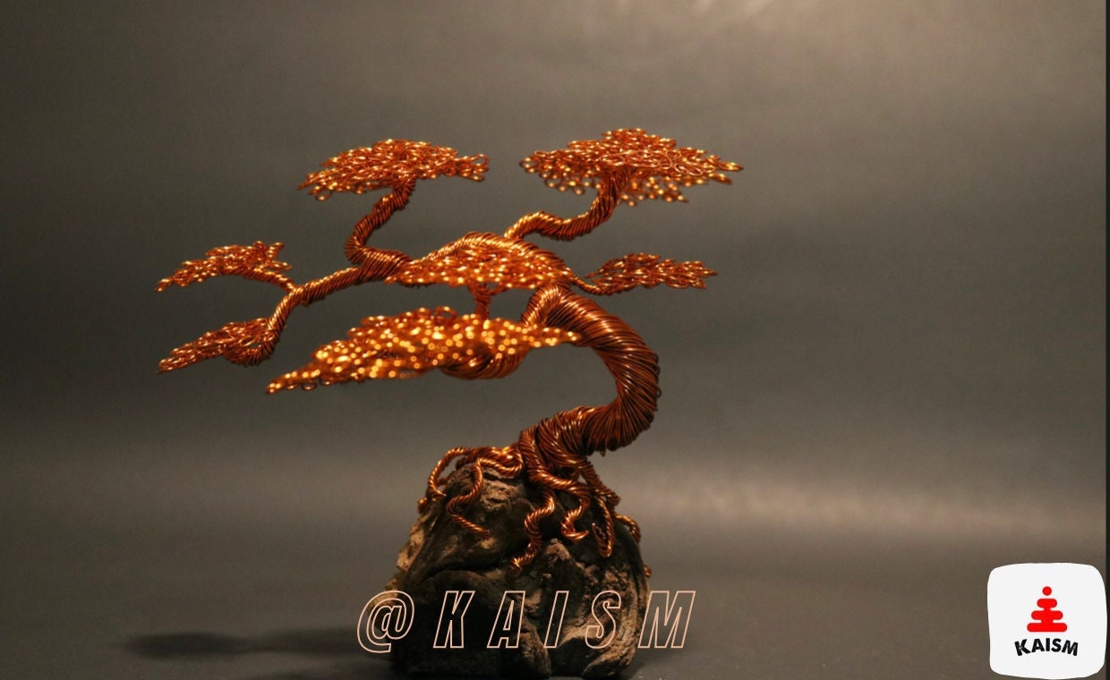 Informal Copper Bonsai Wire Tree Sculpture Handcrafted for Gifts or ...