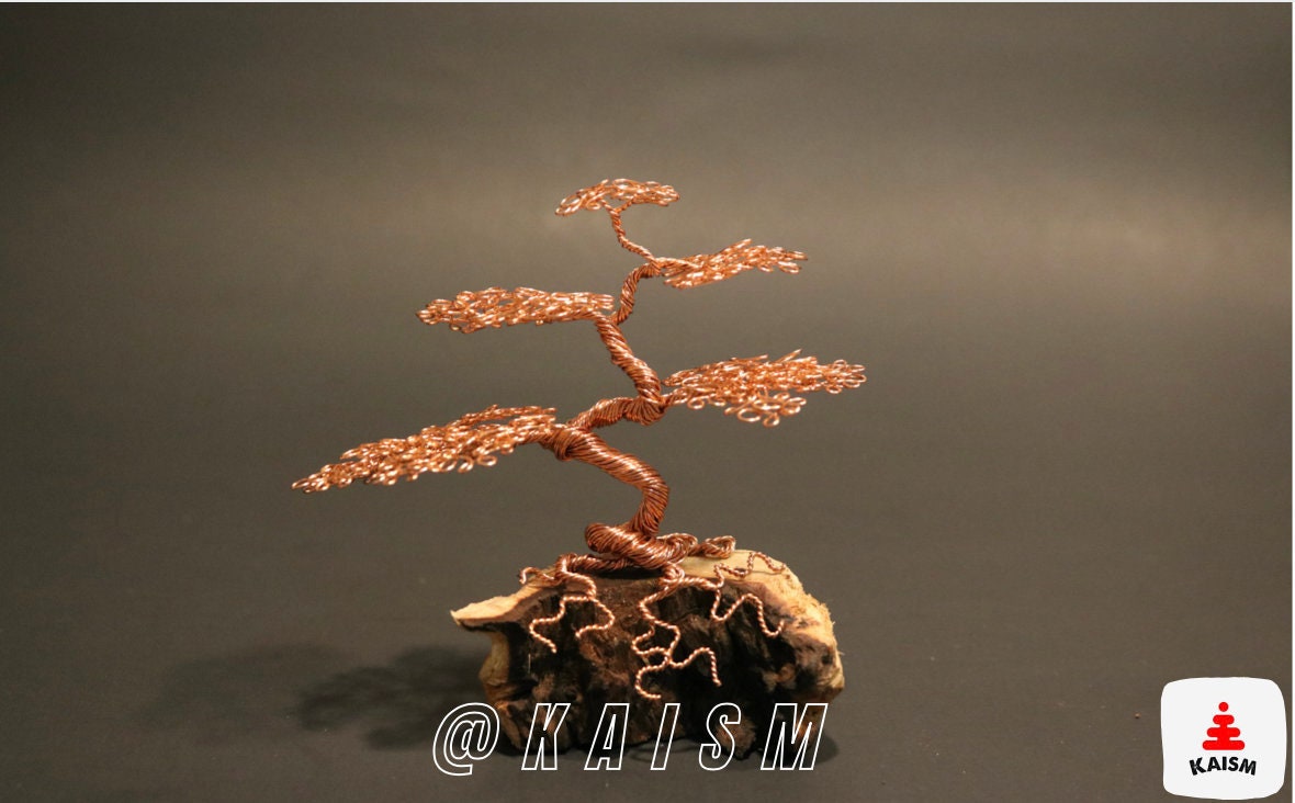 Copper Curve Miniature Wire Bonsai Tree Sculpture Handcrafted - Etsy