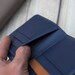 Handmade Goat Leather Bifold Wallet, Alran Sully Leather Wallet. Navy ...