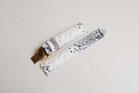 Handmade Python Leather Watch Strap Natural White Python | Etsy