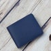 Handmade Goat Leather Bifold Wallet, Alran Sully Leather Wallet. Navy ...