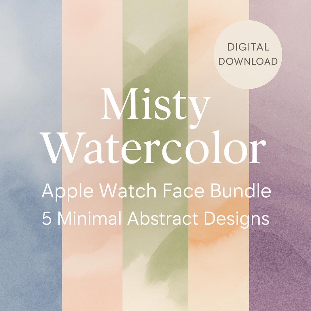 Apple Watch Face Bundle – Misty Watercolor Pastel Watch Wallpapers | 5 ...