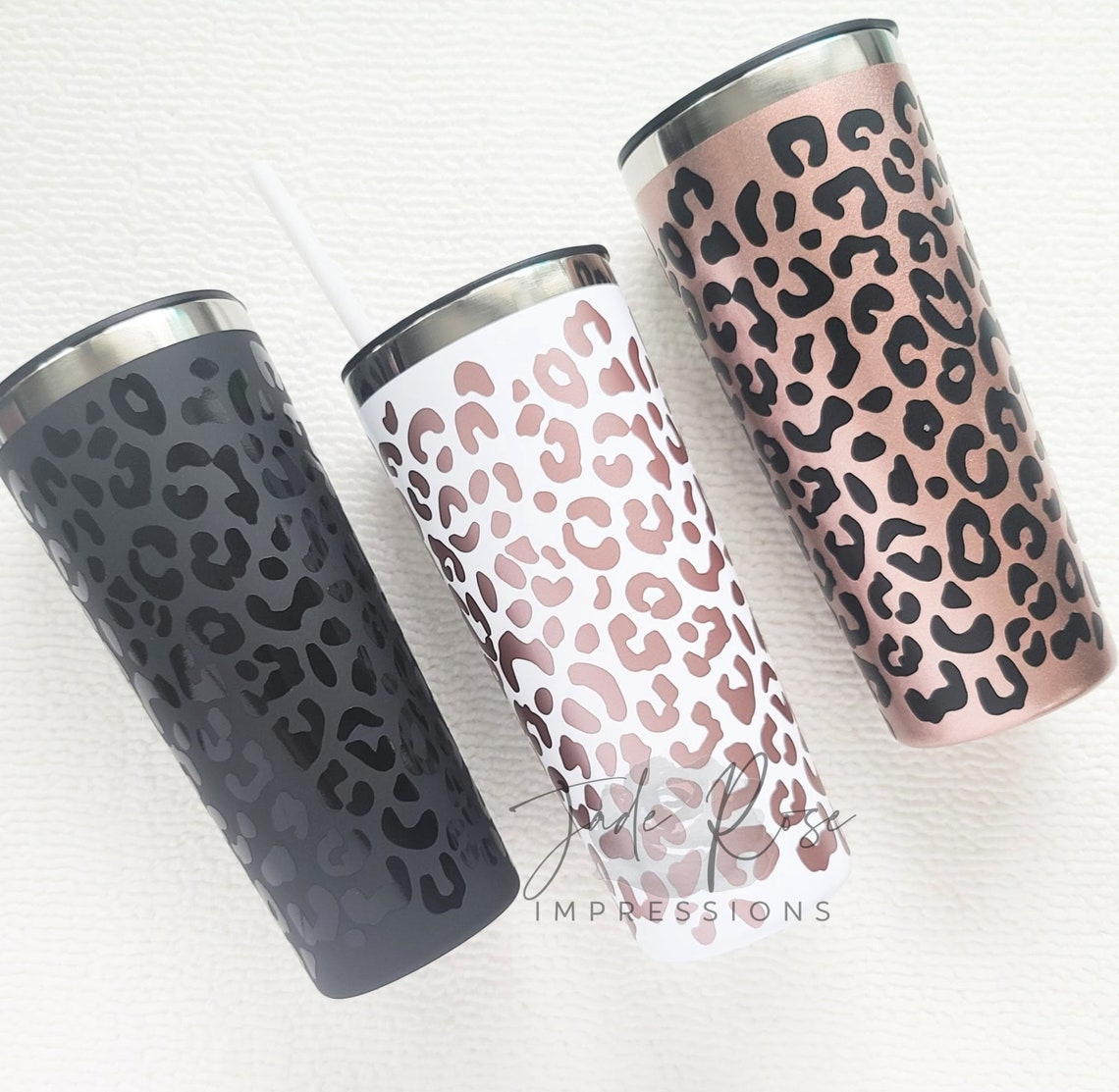 Leopard Print Tumbler Cheetah Print Large Insulated Water - Etsy