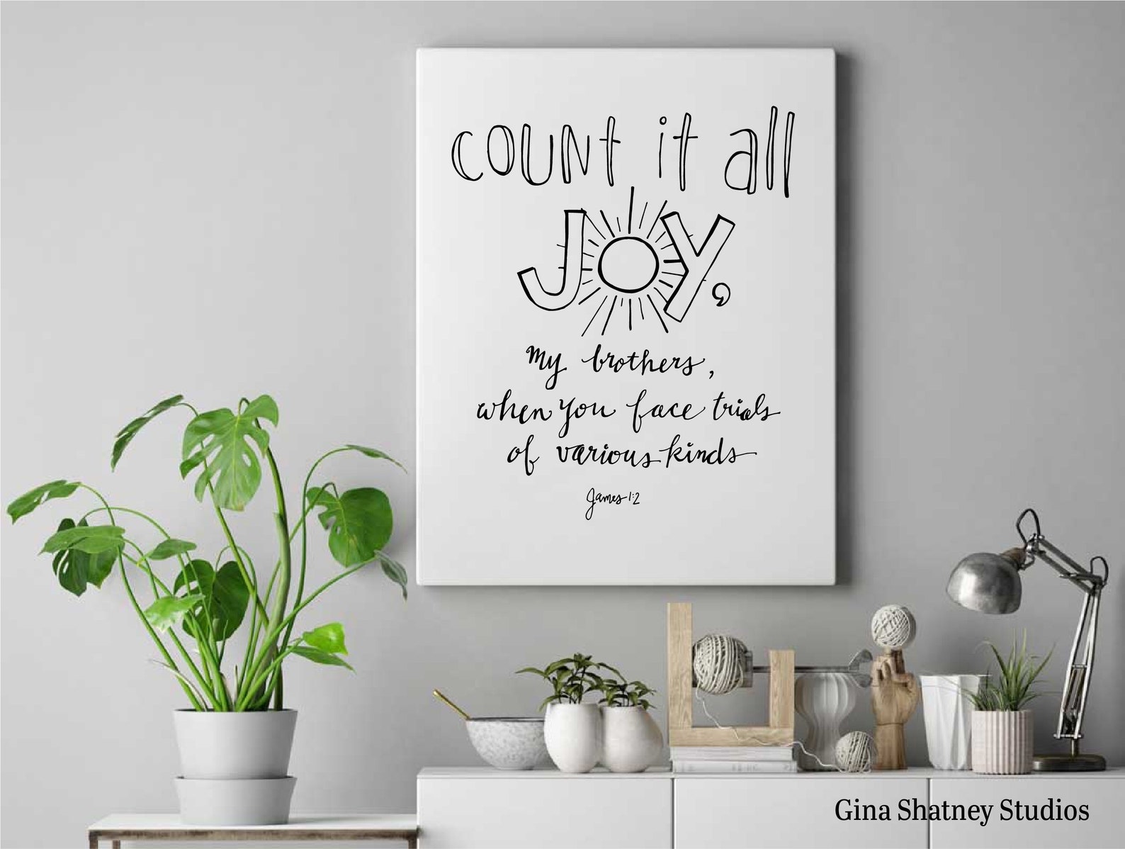 Hand Lettered Count It ALL Joy Artwork, Scripture Art, Encouragement ...