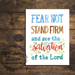 Hand Lettered Fear Not Stand Firm Artwork, Encouragement Card, Wall Art ...