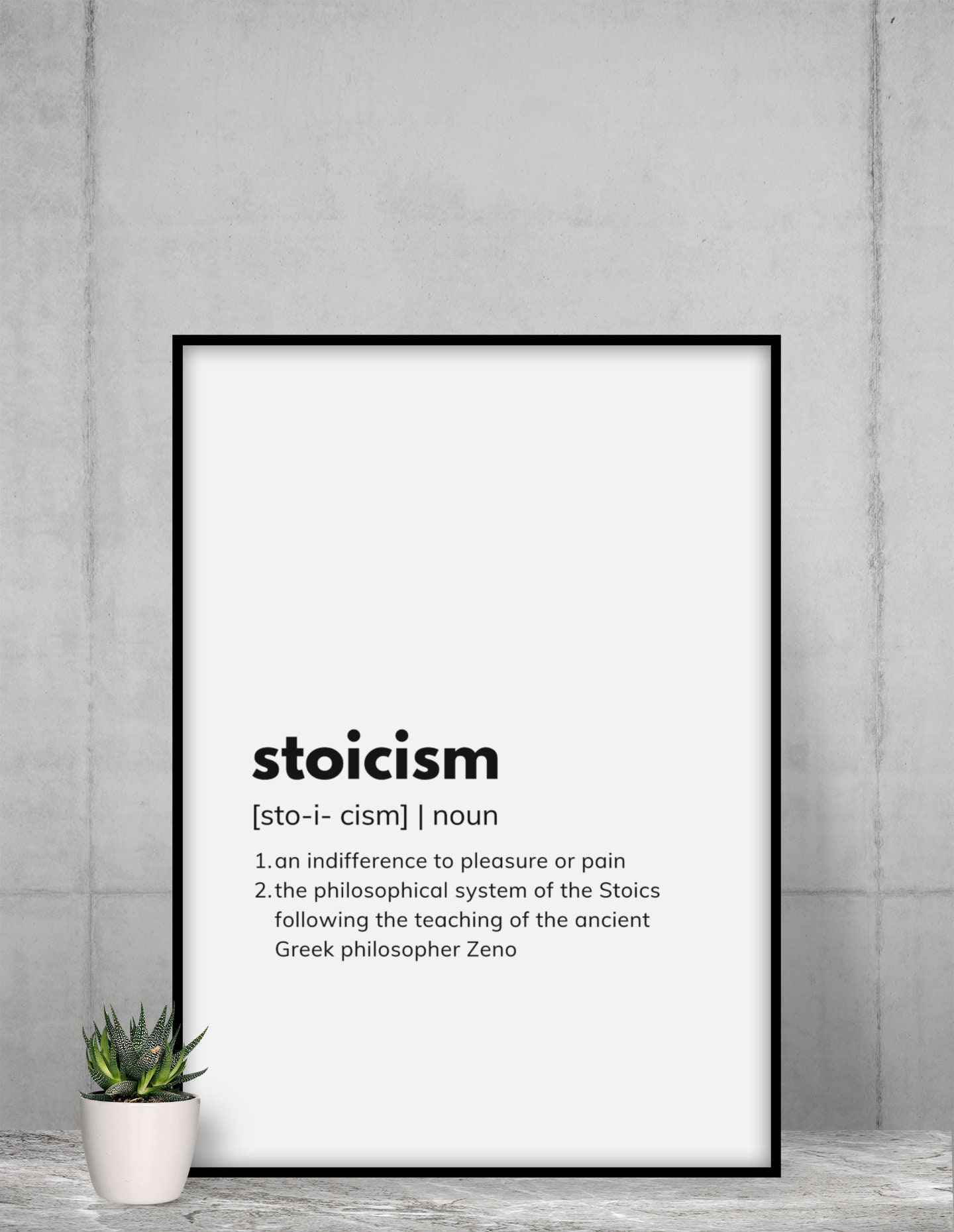 Stoicism Definition Stoicism Wall Art Philosophy Print - Etsy