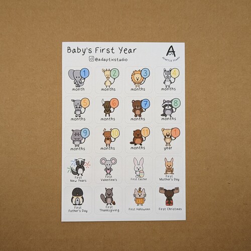 Cute Baby Stickers for First Baby Book First Year Stickers - Etsy