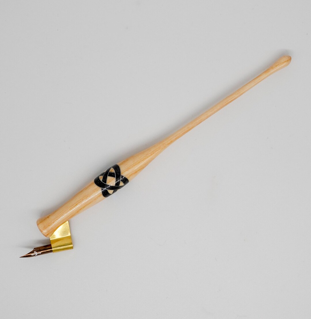 Oblique Calligraphy Dip Pen Holder - Made From Maple Wood With Celtic ...