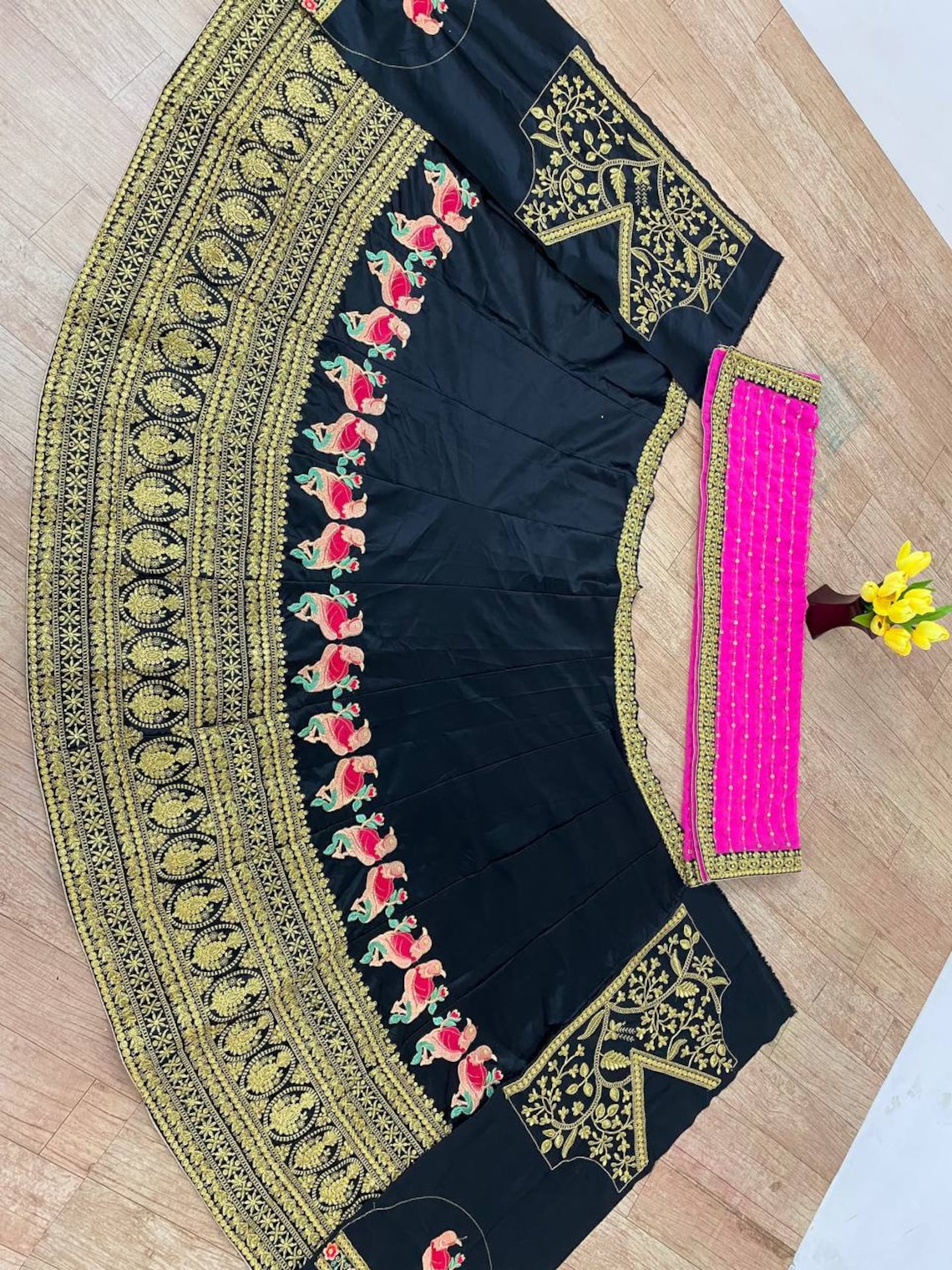 Black Color Indian Traditional Lehenga Bollywood Embroidered - Etsy