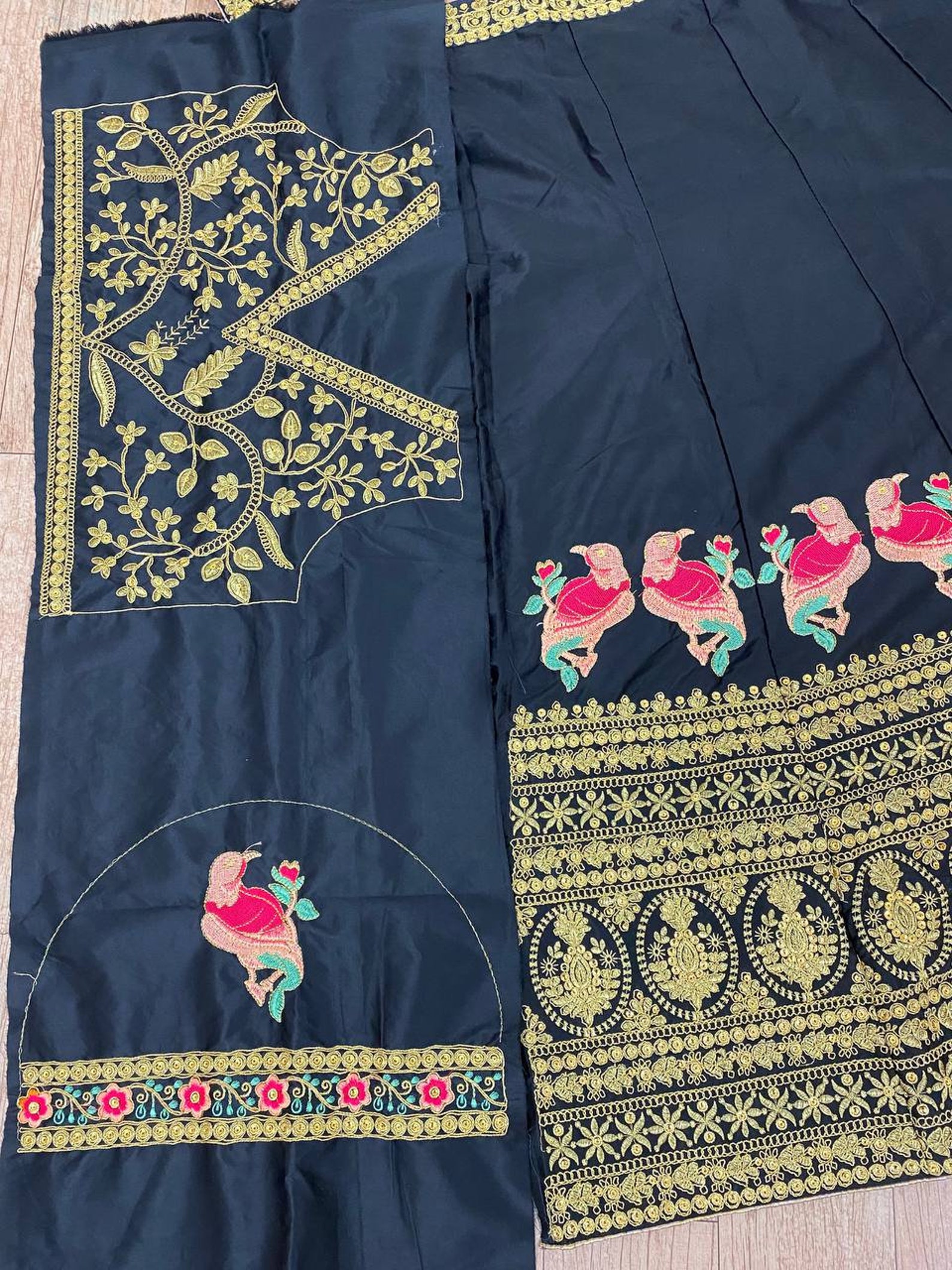 Black Color Indian Traditional Lehenga Bollywood Embroidered - Etsy