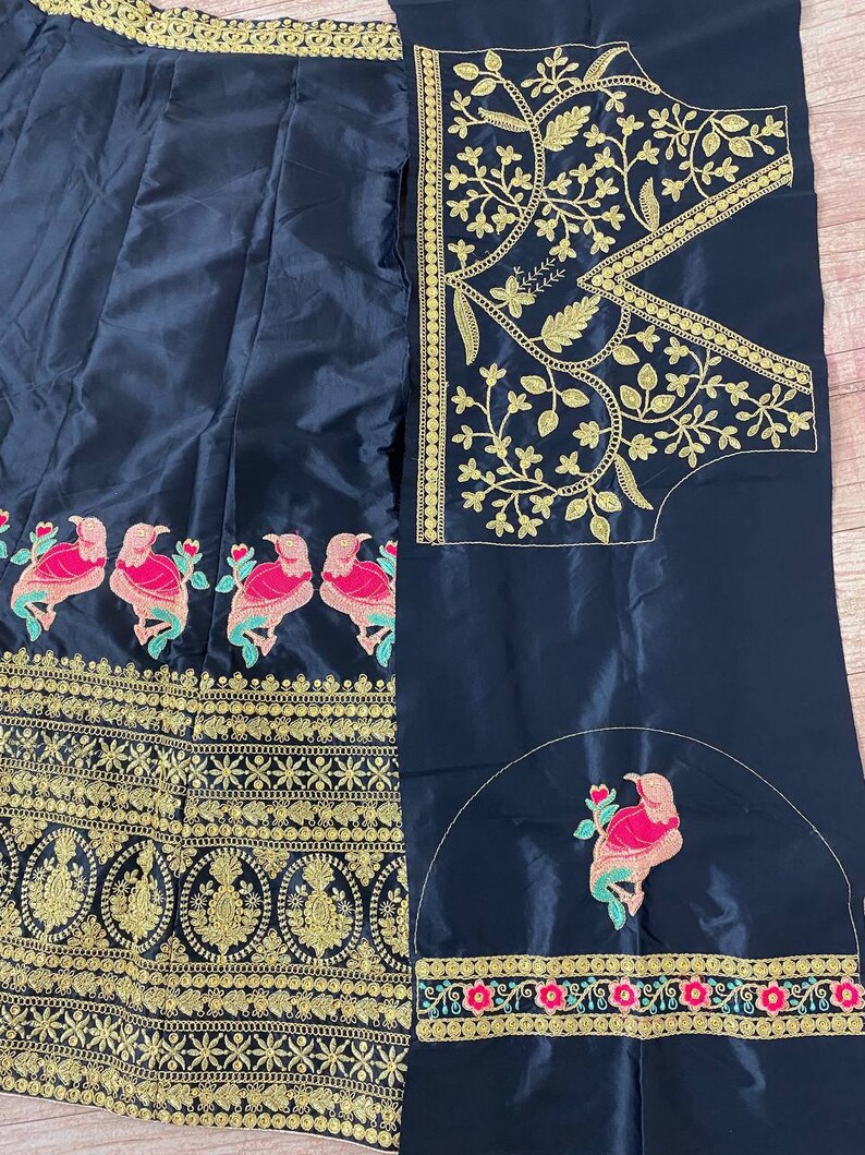 Black Color Indian Traditional Lehenga Bollywood Embroidered - Etsy