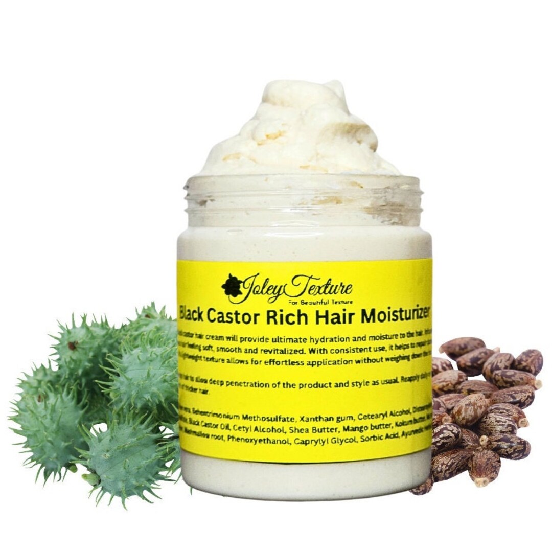 Black Castor Oil Creamy Hair Moisturizer Strengthens Natural Hair Conditions Rejuvenates Hair With Slippery Elm and Marshmallow Root Etsy