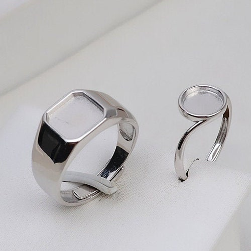 Round Bezel Cup Blank Thick Bezel Ring 925 Sterling Silver - Etsy