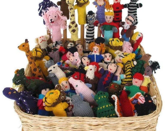 SET 30 Hand Knitted Finger Puppets Peruvian NEW, Wholesale Knit Finger ...