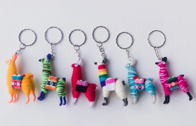 Key Chain Llama Alpaca Wool Miniature, Llama Alpaca Keychains Wholesale ...
