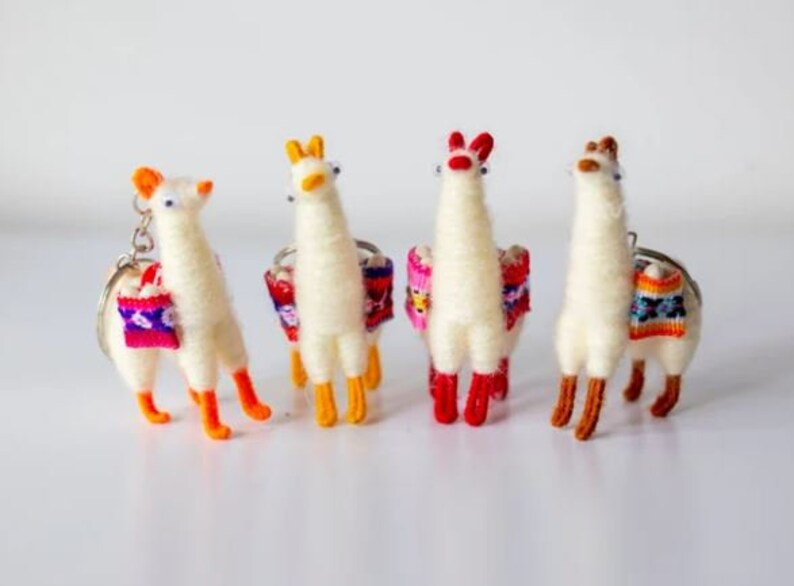 Key Chain Llama Alpaca Wool Miniature, Llama Alpaca Keychains Wholesale ...